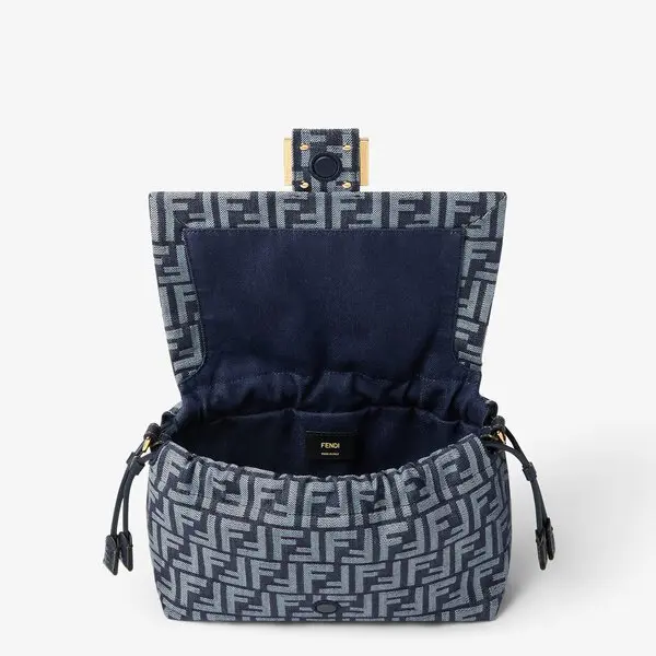 Fendi Baguette® Soft Medium Dark Blue Denim-effect Ff Jacquard Bag